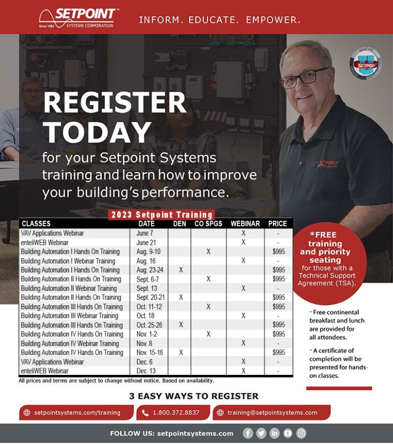 Training Calendar – Setpoint Systems