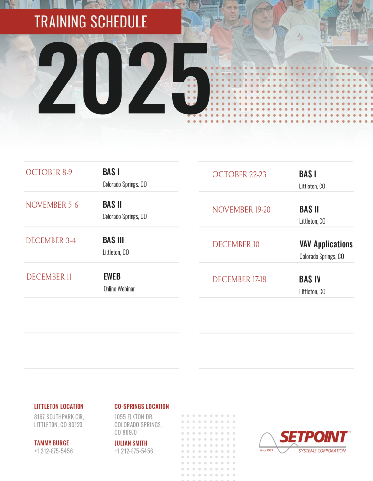 Training Calendar – Setpoint Systems